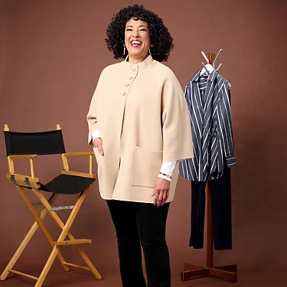 QVC | Sweaters | Black Studio Park X Leah Williams High Neck Sweater ...
